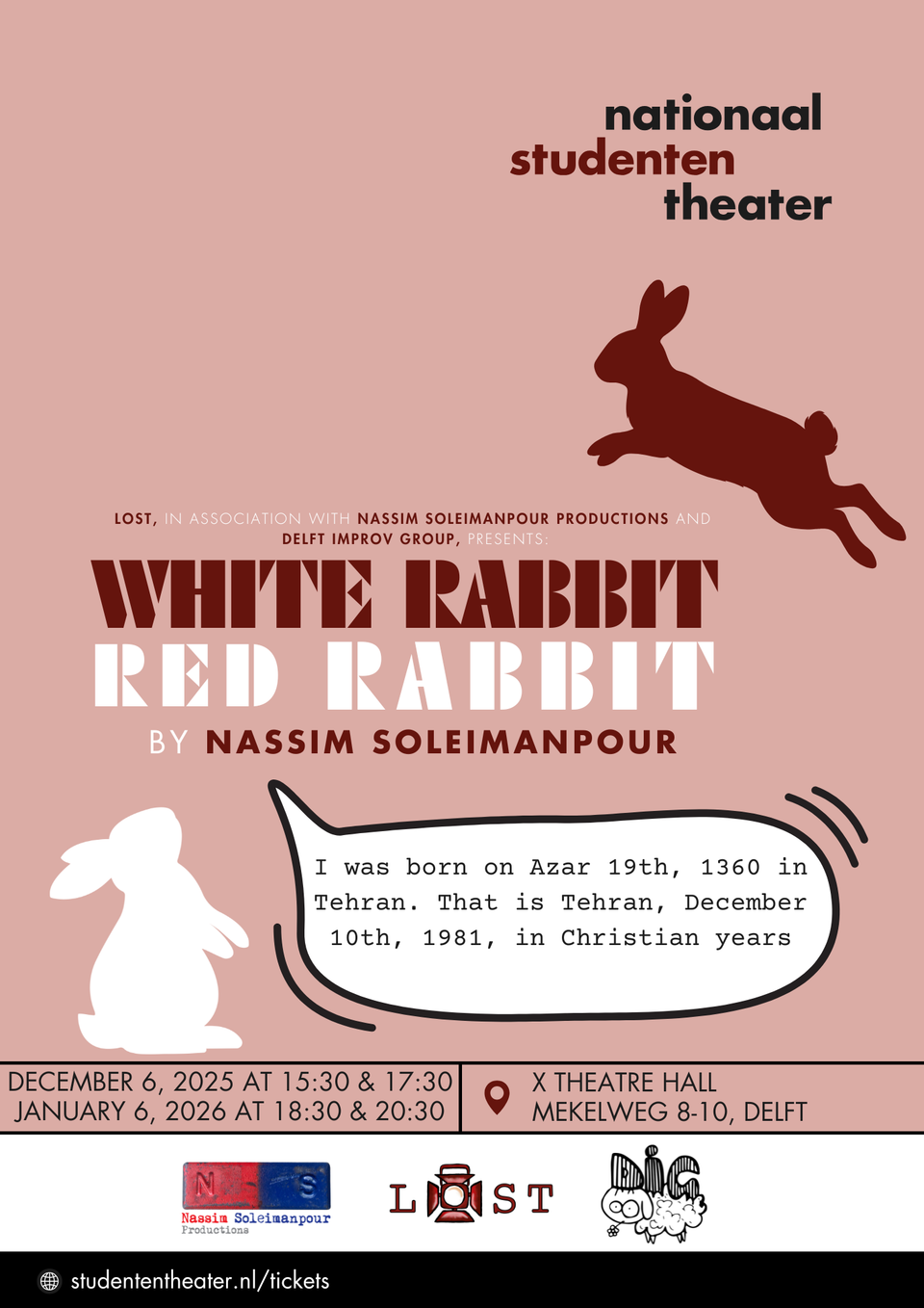 White Rabbit, Red Rabbit in Delft | One-night theatre event | In Delft